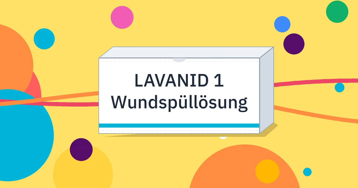 Symbolbild: Packung mit der Aufschrift LAVANID 1 Wundspüllösung (PZN 18731000) – Verfügbarkeit und Bezug in Apotheken in Frankfurt am Main