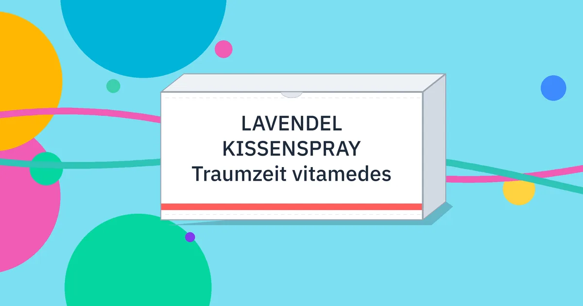 Symbolbild: Packung mit der Aufschrift LAVENDEL KISSENSPRAY Traumzeit vitamedes (PZN 19823649) – Verfügbarkeit und Bezug in Apotheken in Frankfurt am Main