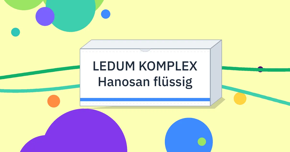 Symbolbild: Packung mit der Aufschrift LEDUM KOMPLEX Hanosan flüssig (PZN 06330922) – Verfügbarkeit und Bezug in Apotheken in Frankfurt am Main