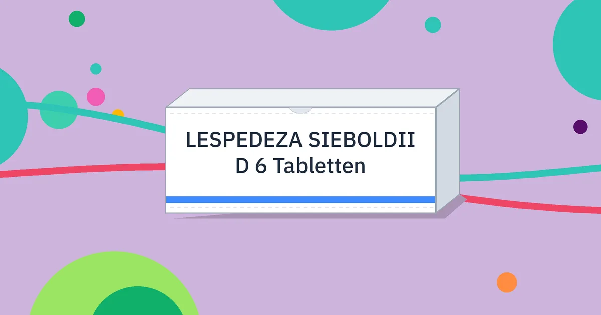 Symbolbild: Packung mit der Aufschrift LESPEDEZA SIEBOLDII D 6 Tabletten (PZN 07172371) – Verfügbarkeit und Bezug in Apotheken in Frankfurt am Main