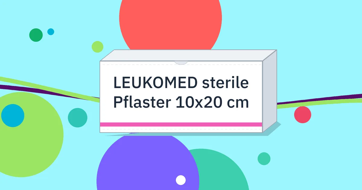Symbolbild: Packung mit der Aufschrift LEUKOMED sterile Pflaster 10x20 cm (PZN 19162797) – Verfügbarkeit und Bezug in Apotheken in Frankfurt am Main