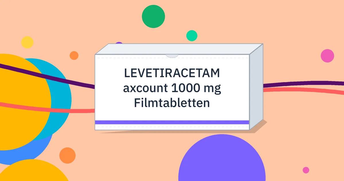 Symbolbild: Packung mit der Aufschrift LEVETIRACETAM axcount 1000 mg Filmtabletten (PZN 10343072) – Verfügbarkeit und Bezug in Apotheken in Frankfurt am Main