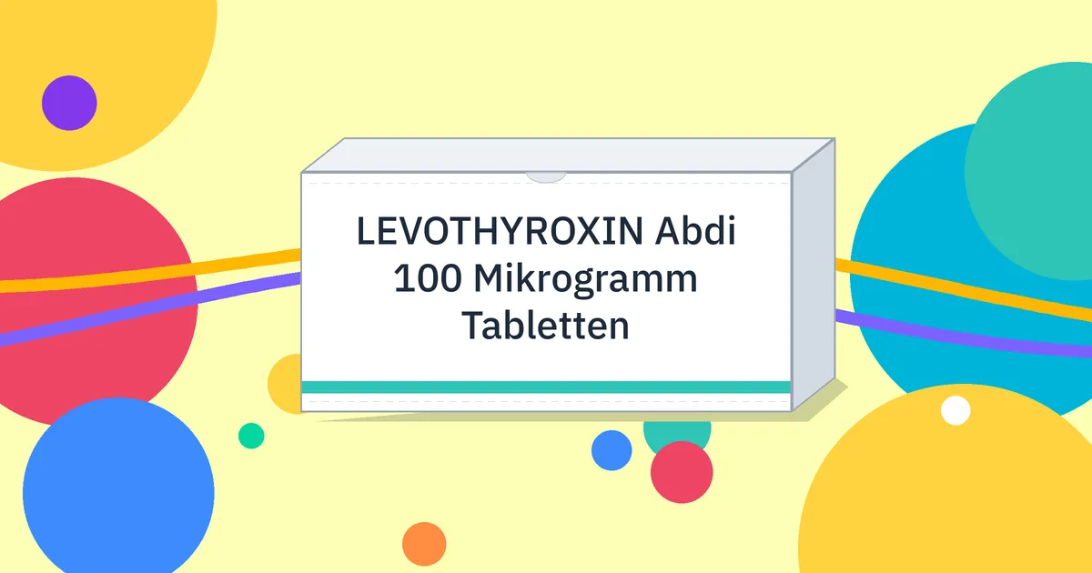 Symbolbild: Packung mit der Aufschrift LEVOTHYROXIN Abdi 100 Mikrogramm Tabletten (PZN 17888544) – Verfügbarkeit und Bezug in Apotheken in Frankfurt am Main