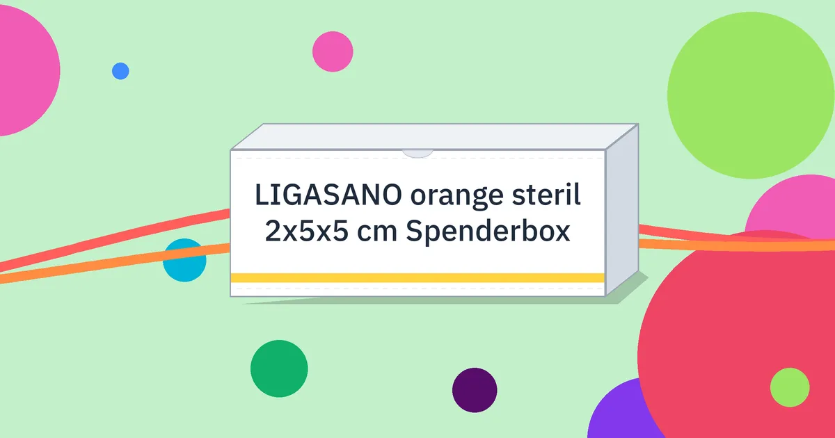 Symbolbild: Packung mit der Aufschrift LIGASANO orange steril 2x5x5 cm Spenderbox (PZN 20171531) – Verfügbarkeit und Bezug in Apotheken in Frankfurt am Main