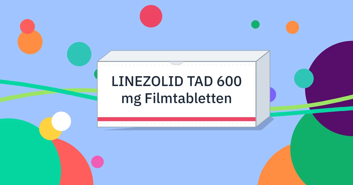 Symbolbild: Packung mit der Aufschrift LINEZOLID TAD 600 mg Filmtabletten (PZN 20368417) – Verfügbarkeit und Bezug in Apotheken in Frankfurt am Main