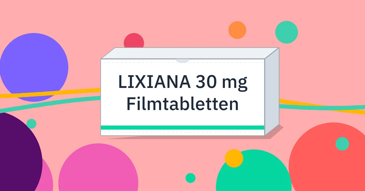 Symbolbild: Packung mit der Aufschrift LIXIANA 30 mg Filmtabletten (PZN 10714143) – Verfügbarkeit und Bezug in Apotheken in Frankfurt am Main