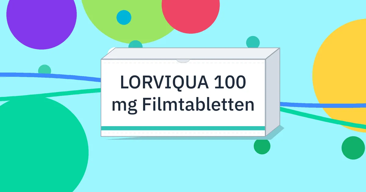 Symbolbild: Packung mit der Aufschrift LORVIQUA 100 mg Filmtabletten (PZN 14218582) – Verfügbarkeit und Bezug in Apotheken in Frankfurt am Main