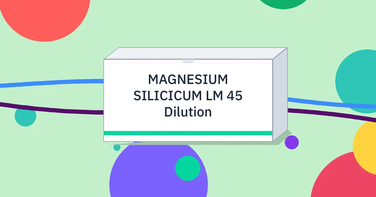 Symbolbild: Packung mit der Aufschrift MAGNESIUM SILICICUM LM 45 Dilution (PZN 12939863) – Verfügbarkeit und Bezug in Apotheken in Frankfurt am Main
