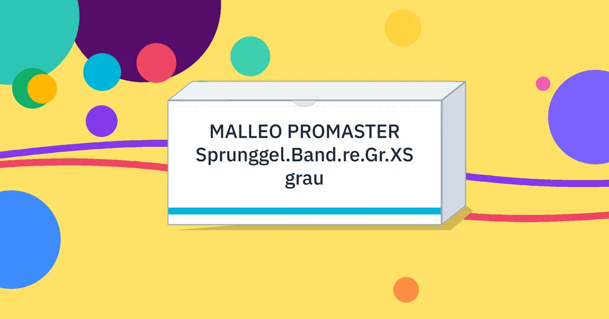 Symbolbild: Packung mit der Aufschrift MALLEO PROMASTER Sprunggel.Band.re.Gr.XS grau (PZN 10927057) – Verfügbarkeit und Bezug in Apotheken in Frankfurt am Main