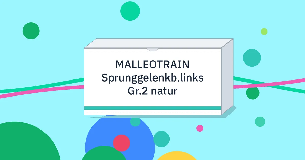 Symbolbild: Packung mit der Aufschrift MALLEOTRAIN Sprunggelenkb.links Gr.2 natur (PZN 01283767) – Verfügbarkeit und Bezug in Apotheken in Frankfurt am Main