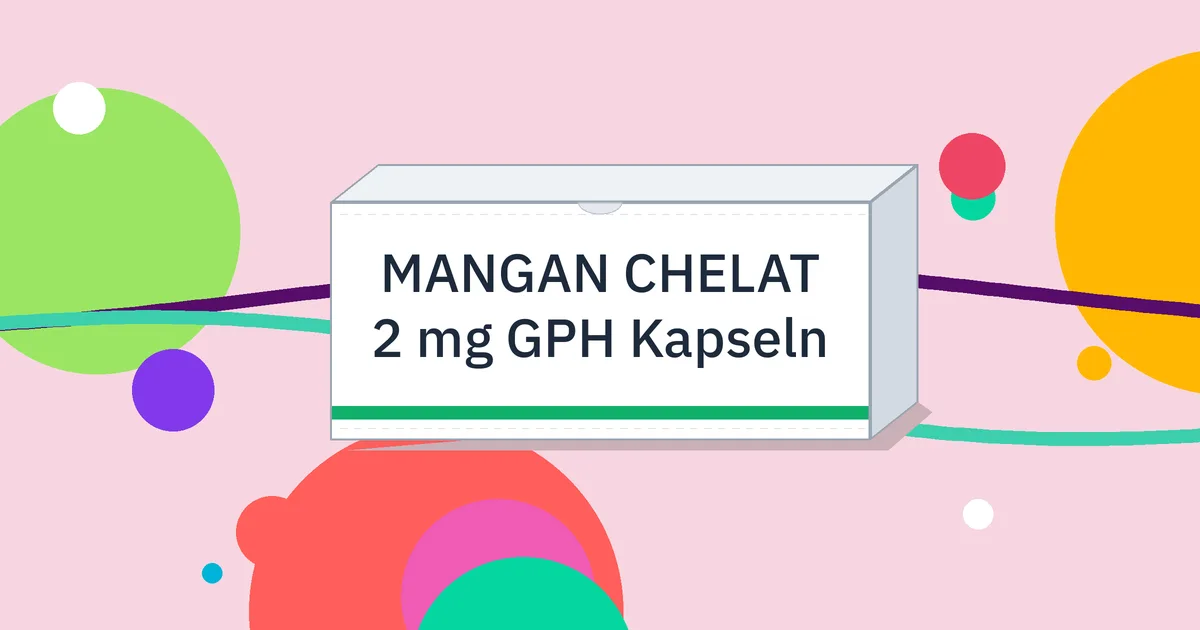 Symbolbild: Packung mit der Aufschrift MANGAN CHELAT 2 mg GPH Kapseln (PZN 10014977) – Verfügbarkeit und Bezug in Apotheken in Frankfurt am Main