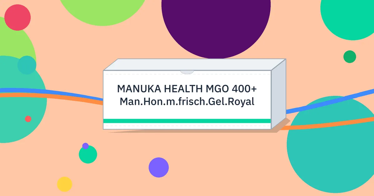 Symbolbild: Packung mit der Aufschrift MANUKA HEALTH MGO 400+ Man.Hon.m.frisch.Gel.Royal (PZN 15875158) – Verfügbarkeit und Bezug in Apotheken in Frankfurt am Main