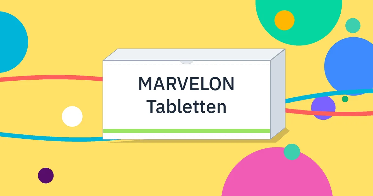 Symbolbild: Packung mit der Aufschrift MARVELON Tabletten (PZN 03418243) – Verfügbarkeit und Bezug in Apotheken in Frankfurt am Main