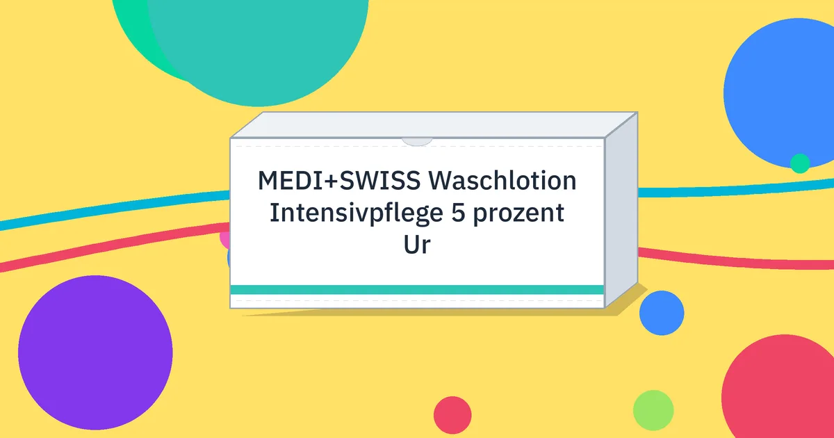 Symbolbild: Packung mit der Aufschrift MEDI+SWISS Waschlotion Intensivpflege 5 prozent Ur (PZN 14287488) – Verfügbarkeit und Bezug in Apotheken in Frankfurt am Main