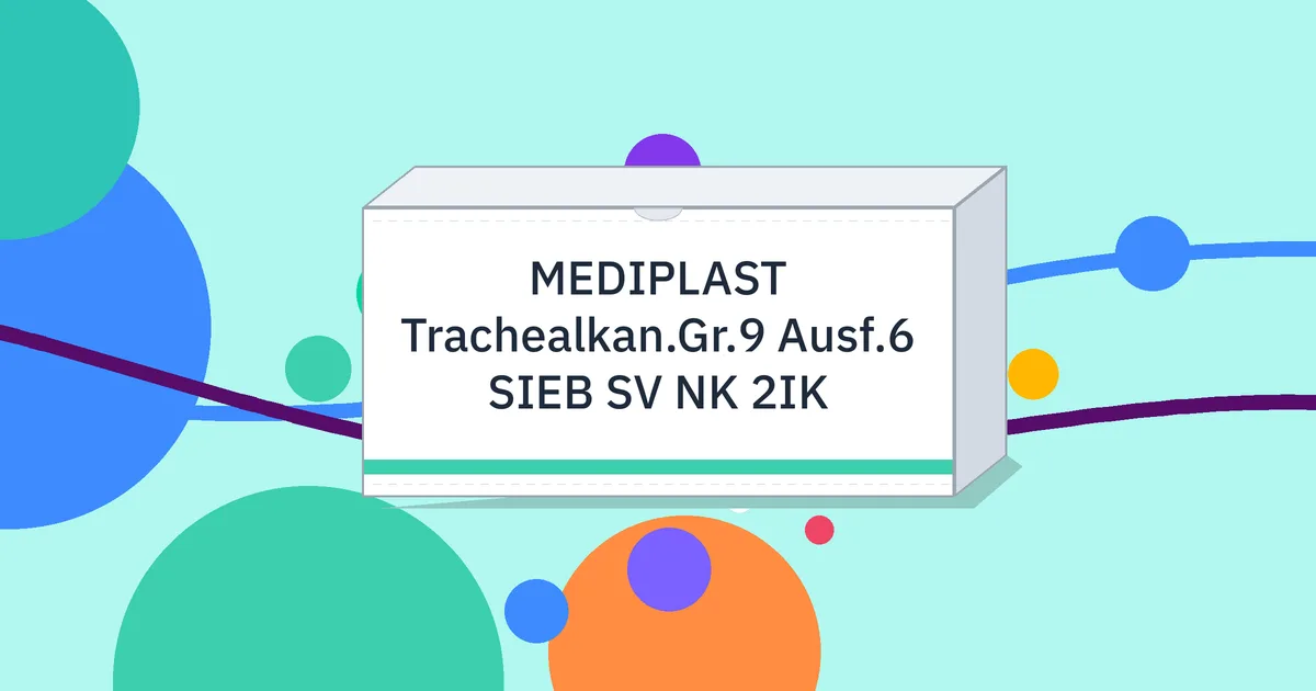 Symbolbild: Packung mit der Aufschrift MEDIPLAST Trachealkan.Gr.9 Ausf.6 SIEB SV NK 2IK (PZN 04527543) – Verfügbarkeit und Bezug in Apotheken in Frankfurt am Main