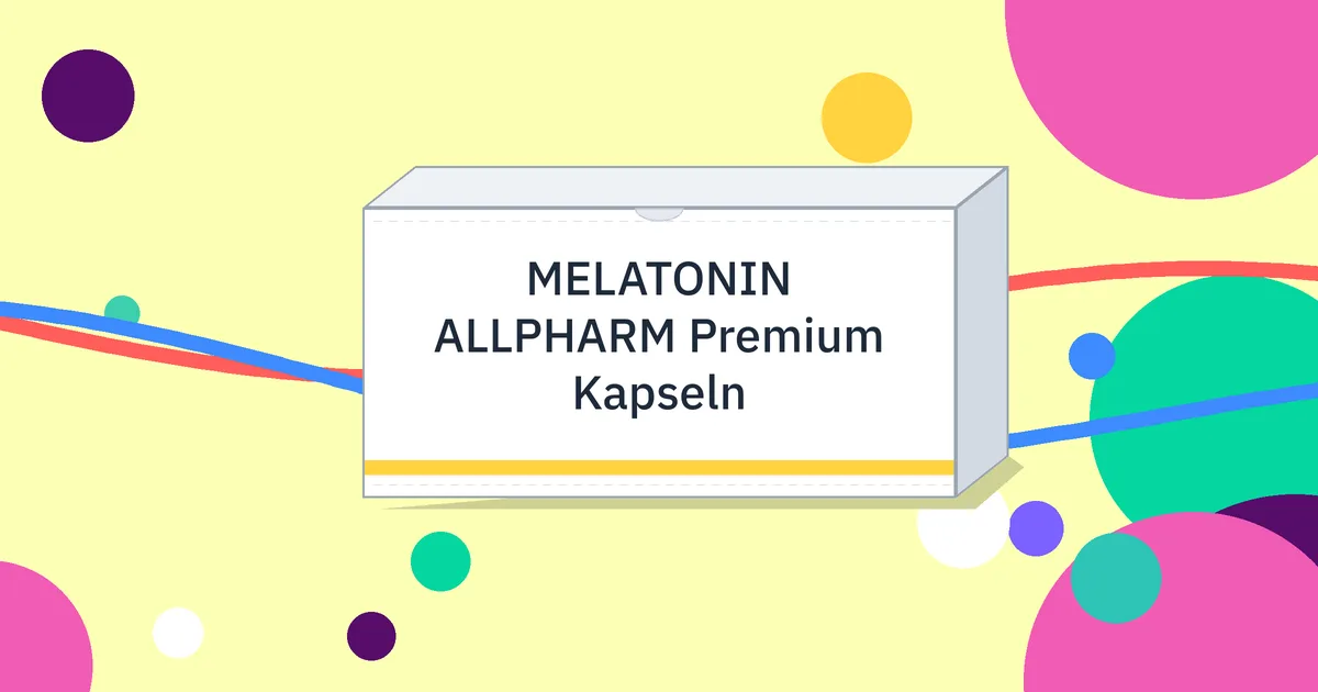 Symbolbild: Packung mit der Aufschrift MELATONIN ALLPHARM Premium Kapseln (PZN 13978210) – Verfügbarkeit und Bezug in Apotheken in Frankfurt am Main