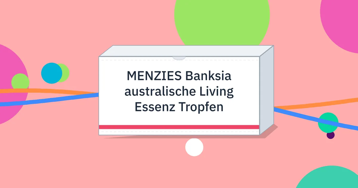 Symbolbild: Packung mit der Aufschrift MENZIES Banksia australische Living Essenz Tropfen (PZN 05010196) – Verfügbarkeit und Bezug in Apotheken in Frankfurt am Main