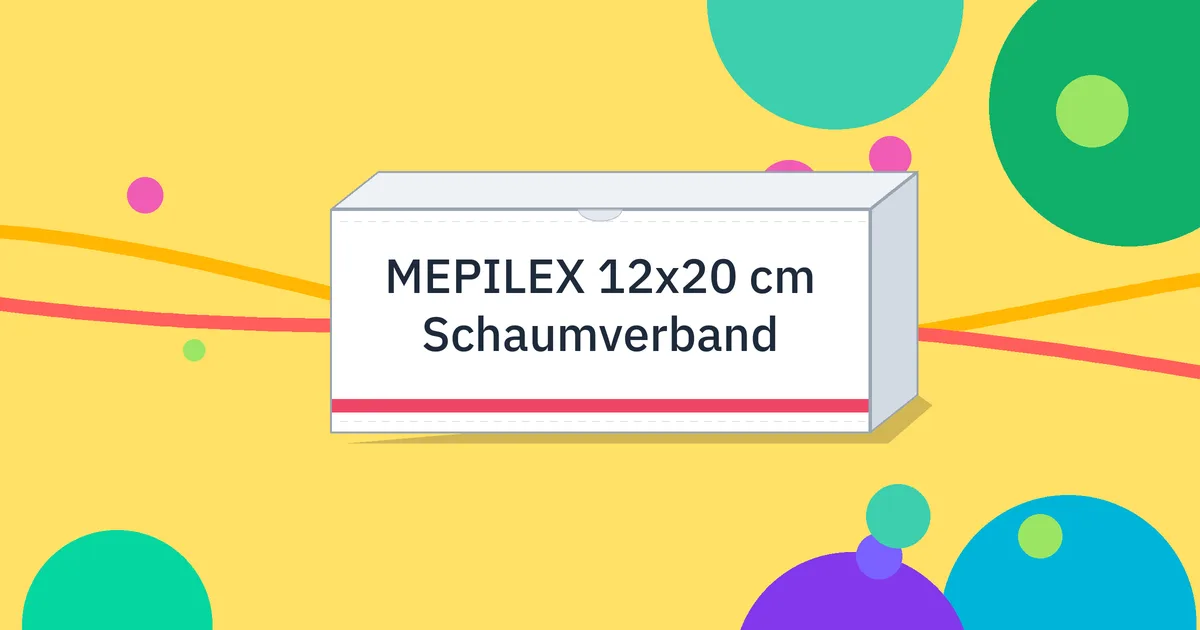 Symbolbild: Packung mit der Aufschrift MEPILEX 12x20 cm Schaumverband (PZN 12659164) – Verfügbarkeit und Bezug in Apotheken in Frankfurt am Main
