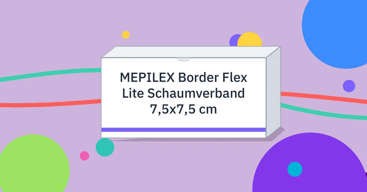 Symbolbild: Packung mit der Aufschrift MEPILEX Border Flex Lite Schaumverband 7,5x7,5 cm (PZN 16226516) – Verfügbarkeit und Bezug in Apotheken in Frankfurt am Main