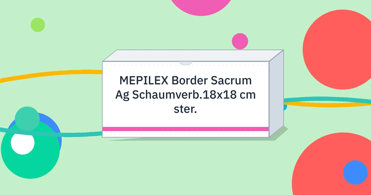 Symbolbild: Packung mit der Aufschrift MEPILEX Border Sacrum Ag Schaumverb.18x18 cm ster. (PZN 17909335) – Verfügbarkeit und Bezug in Apotheken in Frankfurt am Main