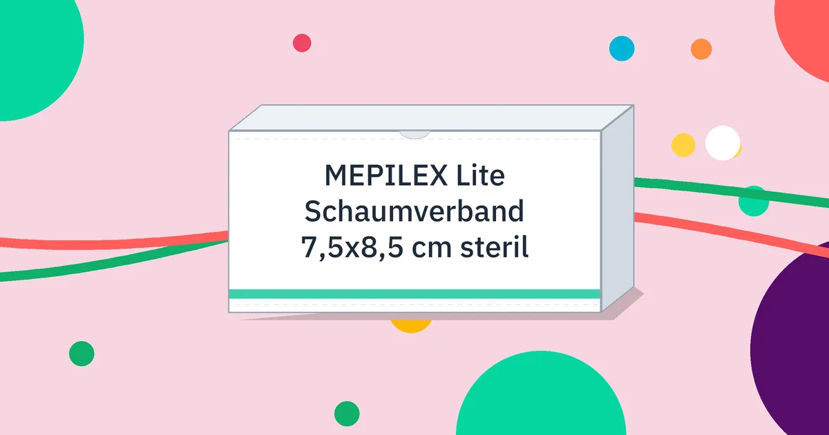 Symbolbild: Packung mit der Aufschrift MEPILEX Lite Schaumverband 7,5x8,5 cm steril (PZN 17626761) – Verfügbarkeit und Bezug in Apotheken in Frankfurt am Main