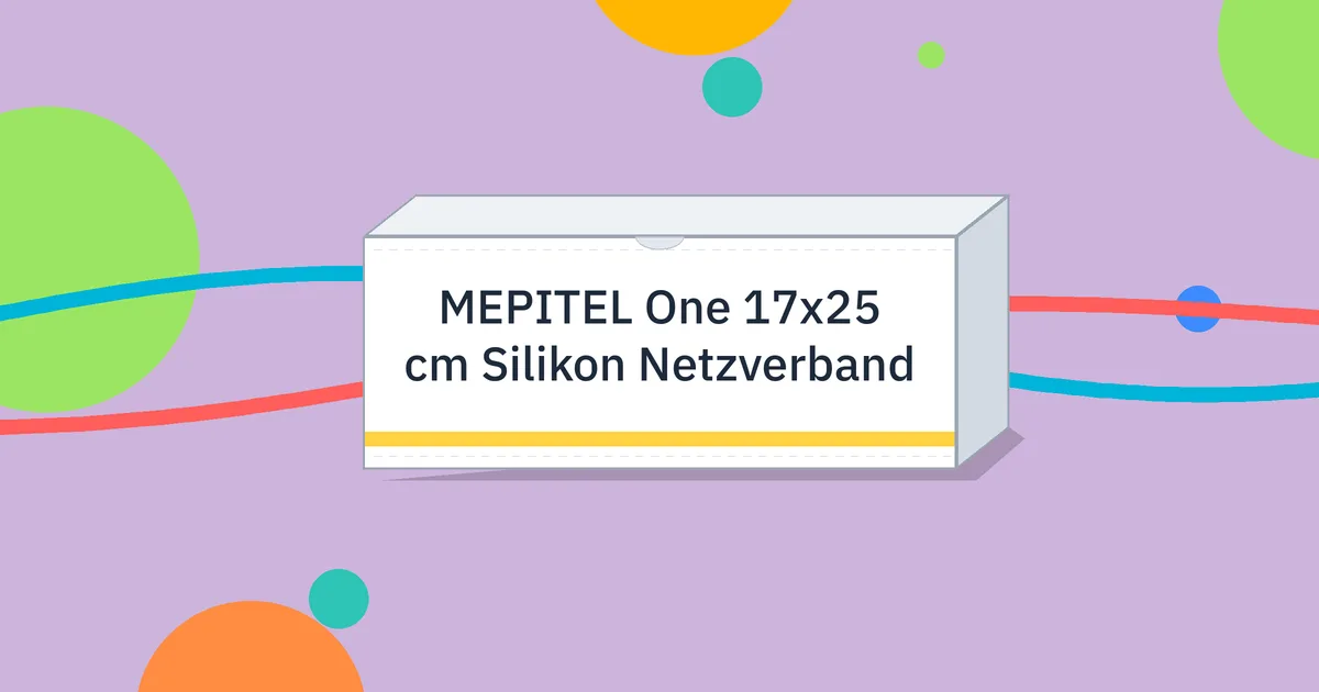 Symbolbild: Packung mit der Aufschrift MEPITEL One 17x25 cm Silikon Netzverband (PZN 09508450) – Verfügbarkeit und Bezug in Apotheken in Frankfurt am Main