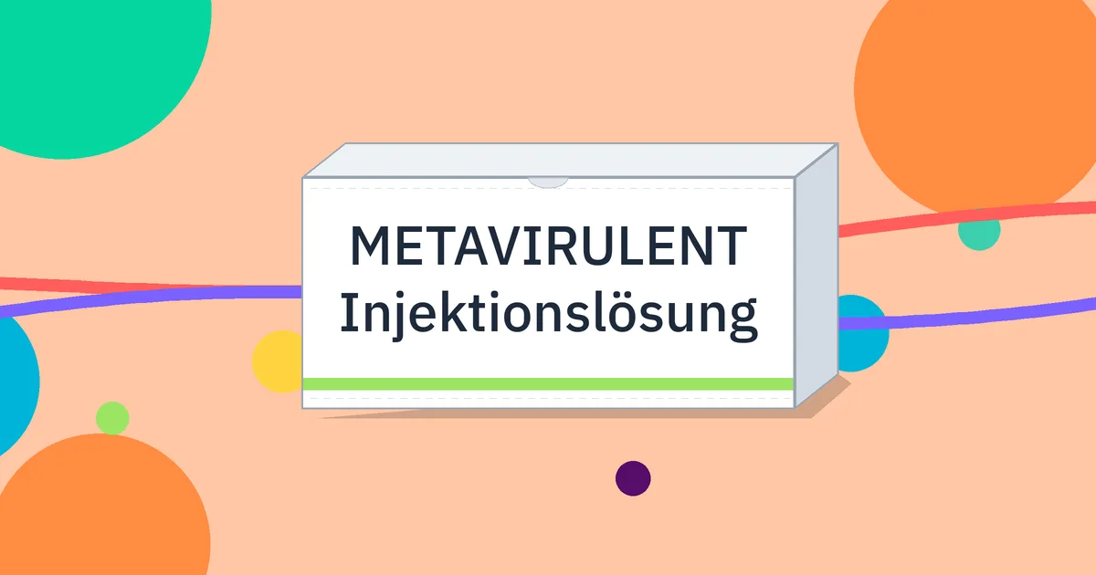 Symbolbild: Packung mit der Aufschrift METAVIRULENT Injektionslösung (PZN 02417460) – Verfügbarkeit und Bezug in Apotheken in Frankfurt am Main