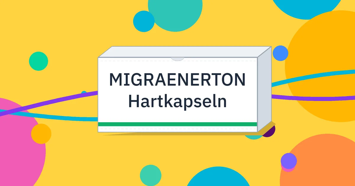 Symbolbild: Packung mit der Aufschrift MIGRAENERTON Hartkapseln (PZN 03074246) – Verfügbarkeit und Bezug in Apotheken in Frankfurt am Main