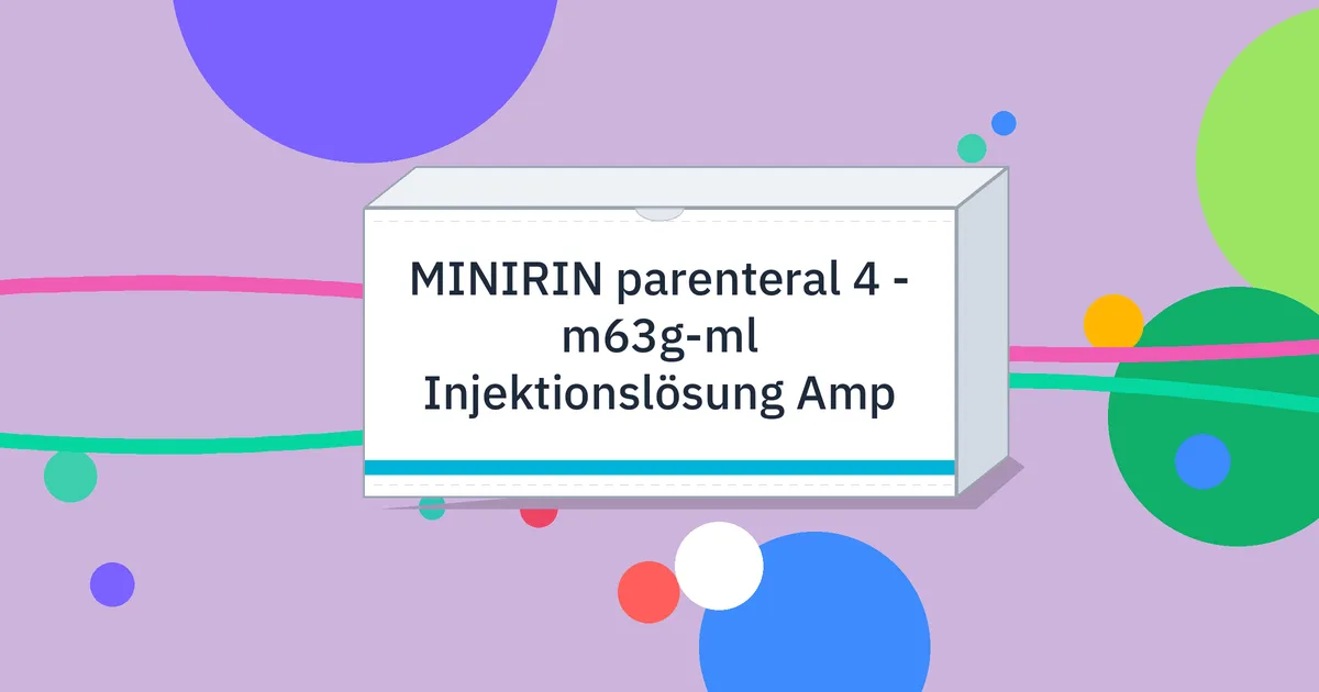 Symbolbild: Packung mit der Aufschrift MINIRIN parenteral 4 -m63g-ml Injektionslösung Amp (PZN 04187633) – Verfügbarkeit und Bezug in Apotheken in Frankfurt am Main