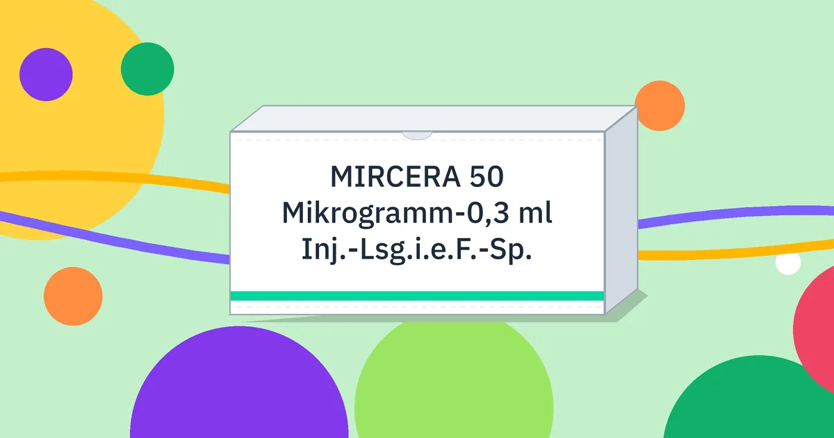 Symbolbild: Packung mit der Aufschrift MIRCERA 50 Mikrogramm-0,3 ml Inj.-Lsg.i.e.F.-Sp. (PZN 11883327) – Verfügbarkeit und Bezug in Apotheken in Frankfurt am Main