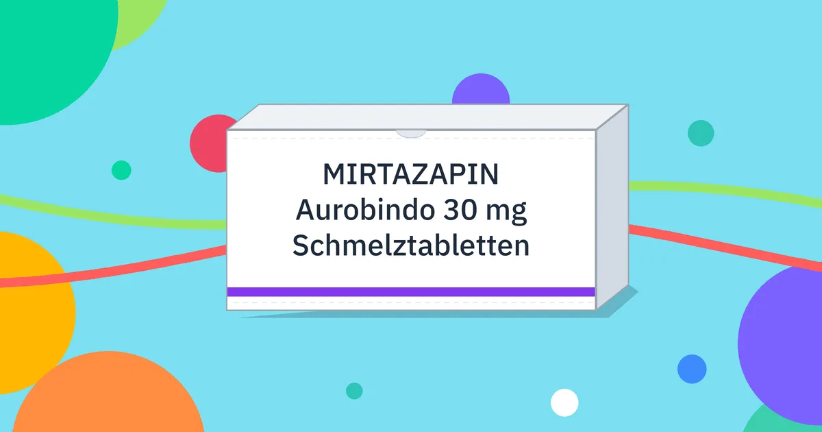 Symbolbild: Packung mit der Aufschrift MIRTAZAPIN Aurobindo 30 mg Schmelztabletten (PZN 05454154) – Verfügbarkeit und Bezug in Apotheken in Frankfurt am Main