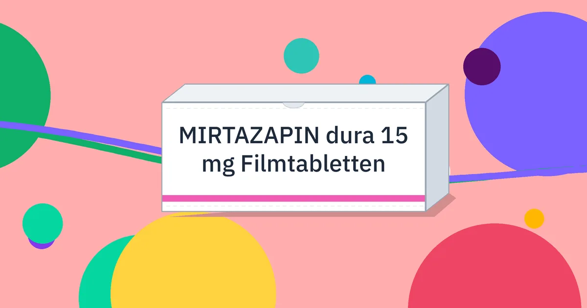 Symbolbild: Packung mit der Aufschrift MIRTAZAPIN dura 15 mg Filmtabletten (PZN 03562023) – Verfügbarkeit und Bezug in Apotheken in Frankfurt am Main