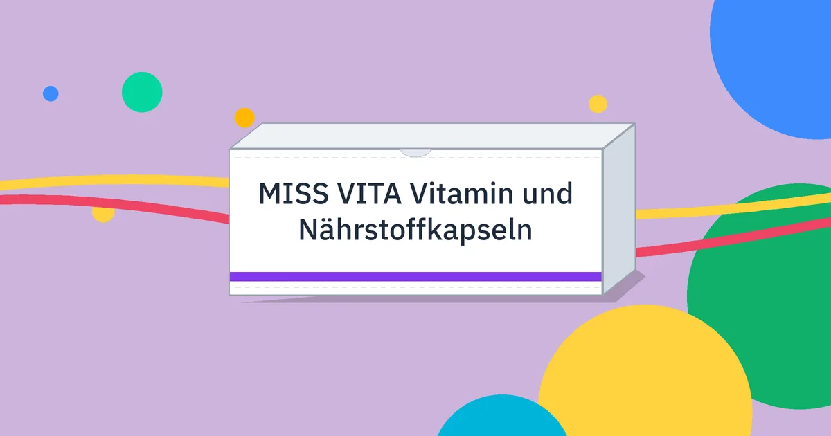 Symbolbild: Packung mit der Aufschrift MISS VITA Vitamin und Nährstoffkapseln (PZN 17585186) – Verfügbarkeit und Bezug in Apotheken in Frankfurt am Main