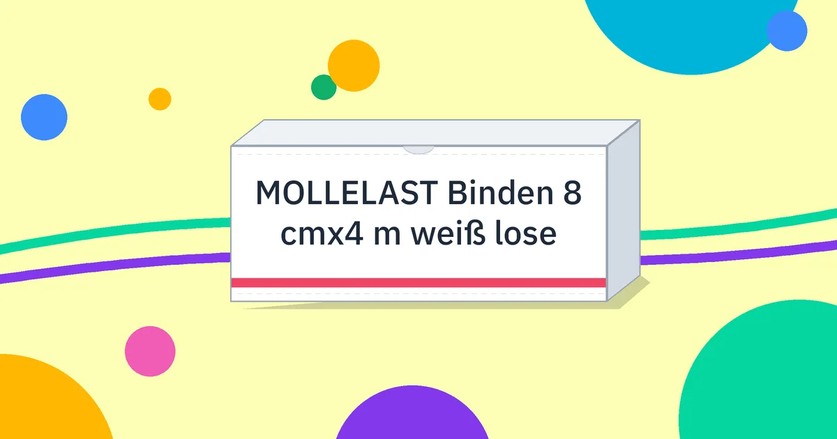 Symbolbild: Packung mit der Aufschrift MOLLELAST Binden 8 cmx4 m weiß lose (PZN 18680923) – Verfügbarkeit und Bezug in Apotheken in Frankfurt am Main