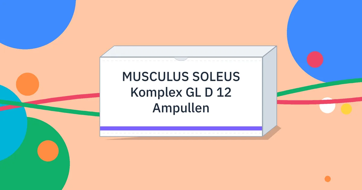 Symbolbild: Packung mit der Aufschrift MUSCULUS SOLEUS Komplex GL D 12 Ampullen (PZN 02937900) – Verfügbarkeit und Bezug in Apotheken in Frankfurt am Main