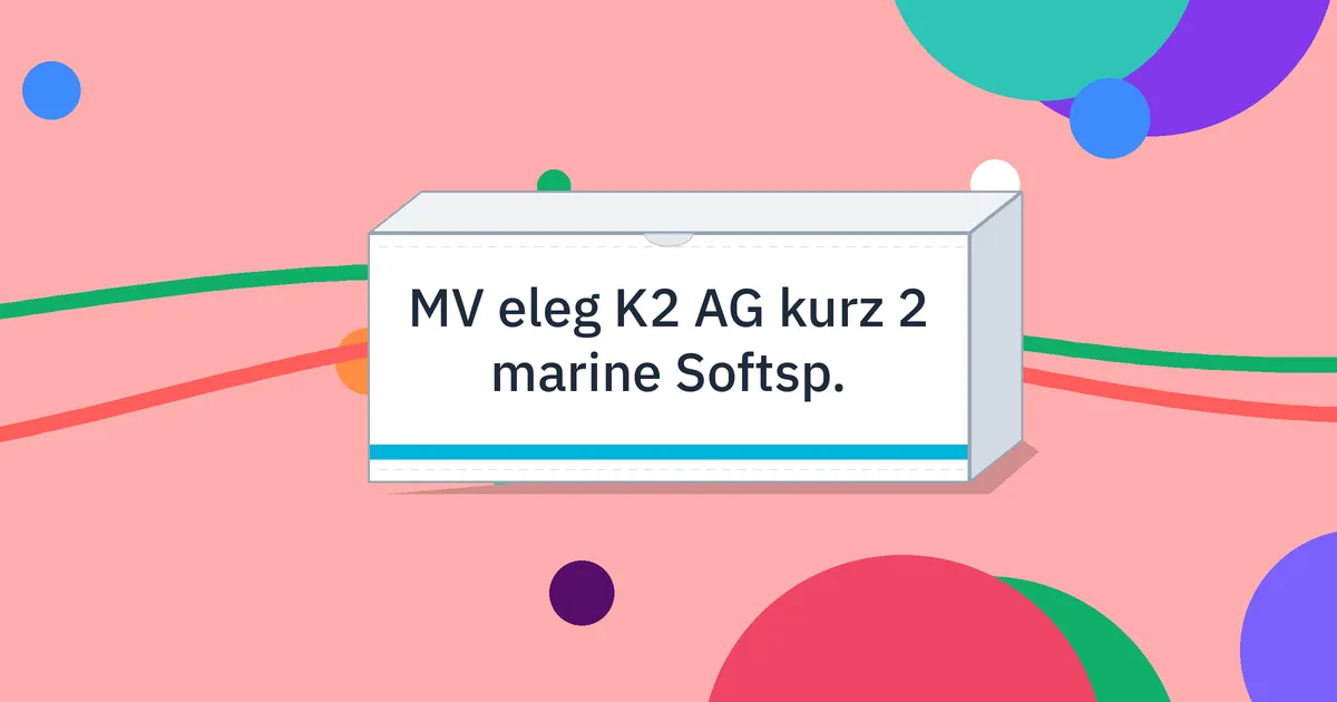 Symbolbild: Packung mit der Aufschrift MV eleg K2 AG kurz 2 marine Softsp. (PZN 14608159) – Verfügbarkeit und Bezug in Apotheken in Frankfurt am Main