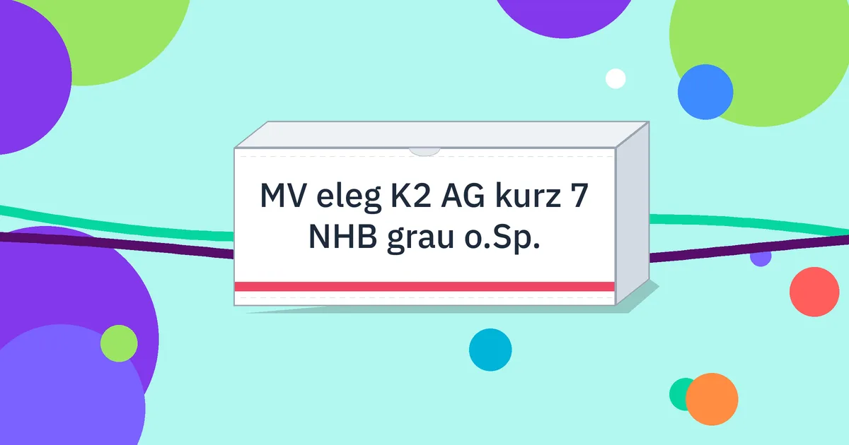 Symbolbild: Packung mit der Aufschrift MV eleg K2 AG kurz 7 NHB grau o.Sp. (PZN 18925365) – Verfügbarkeit und Bezug in Apotheken in Frankfurt am Main