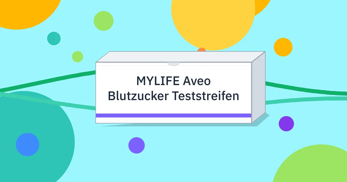 Symbolbild: Packung mit der Aufschrift MYLIFE Aveo Blutzucker Teststreifen (PZN 18054611) – Verfügbarkeit und Bezug in Apotheken in Frankfurt am Main