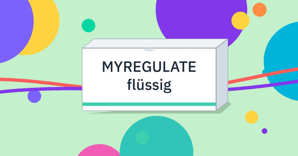 Symbolbild: Packung mit der Aufschrift MYREGULATE flüssig (PZN 16486648) – Verfügbarkeit und Bezug in Apotheken in Frankfurt am Main
