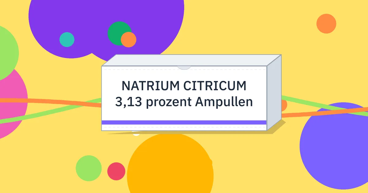 Symbolbild: Packung mit der Aufschrift NATRIUM CITRICUM 3,13 prozent Ampullen (PZN 00702742) – Verfügbarkeit und Bezug in Apotheken in Frankfurt am Main