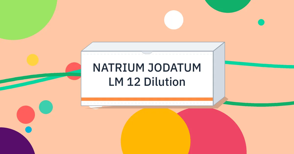 Symbolbild: Packung mit der Aufschrift NATRIUM JODATUM LM 12 Dilution (PZN 12964341) – Verfügbarkeit und Bezug in Apotheken in Frankfurt am Main