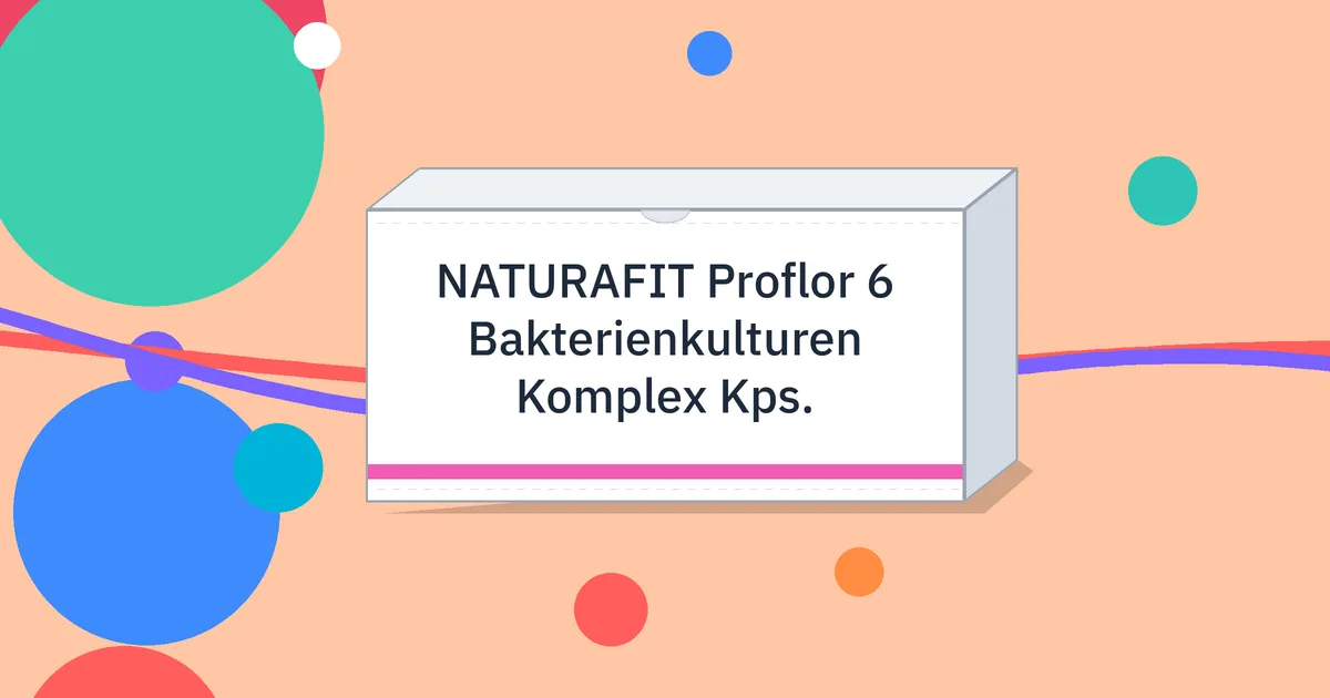 Symbolbild: Packung mit der Aufschrift NATURAFIT Proflor 6 Bakterienkulturen Komplex Kps. (PZN 18501369) – Verfügbarkeit und Bezug in Apotheken in Frankfurt am Main
