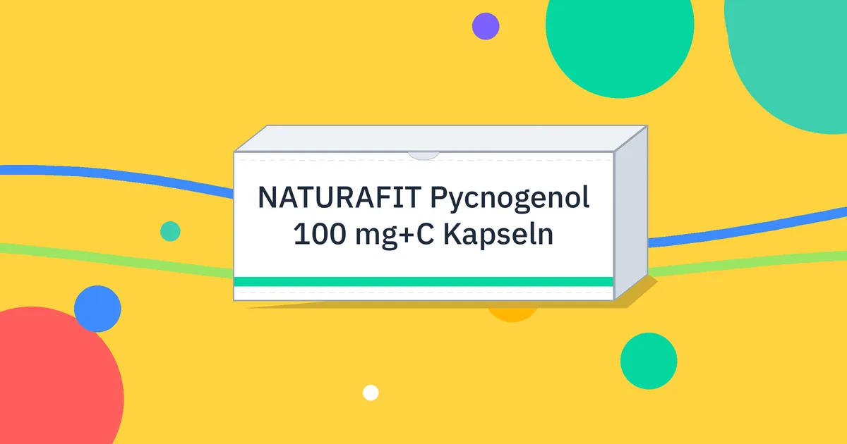 Symbolbild: Packung mit der Aufschrift NATURAFIT Pycnogenol 100 mg+C Kapseln (PZN 16864381) – Verfügbarkeit und Bezug in Apotheken in Frankfurt am Main