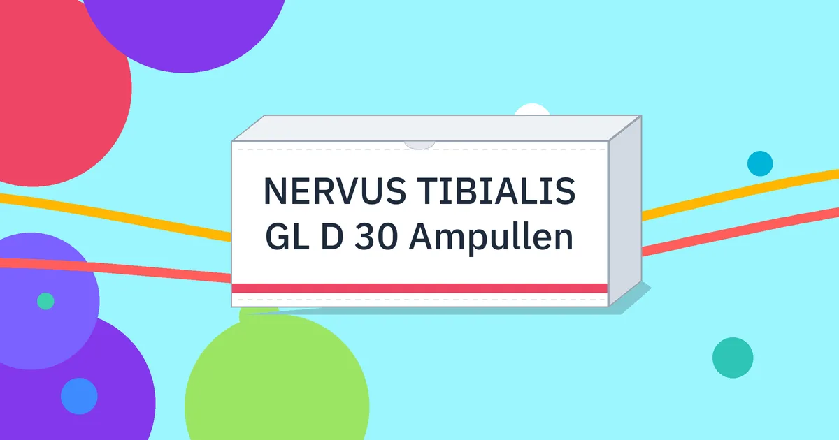 Symbolbild: Packung mit der Aufschrift NERVUS TIBIALIS GL D 30 Ampullen (PZN 02942344) – Verfügbarkeit und Bezug in Apotheken in Frankfurt am Main
