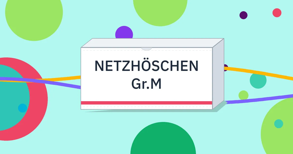 Symbolbild: Packung mit der Aufschrift NETZHÖSCHEN Gr.M (PZN 07321842) – Verfügbarkeit und Bezug in Apotheken in Frankfurt am Main