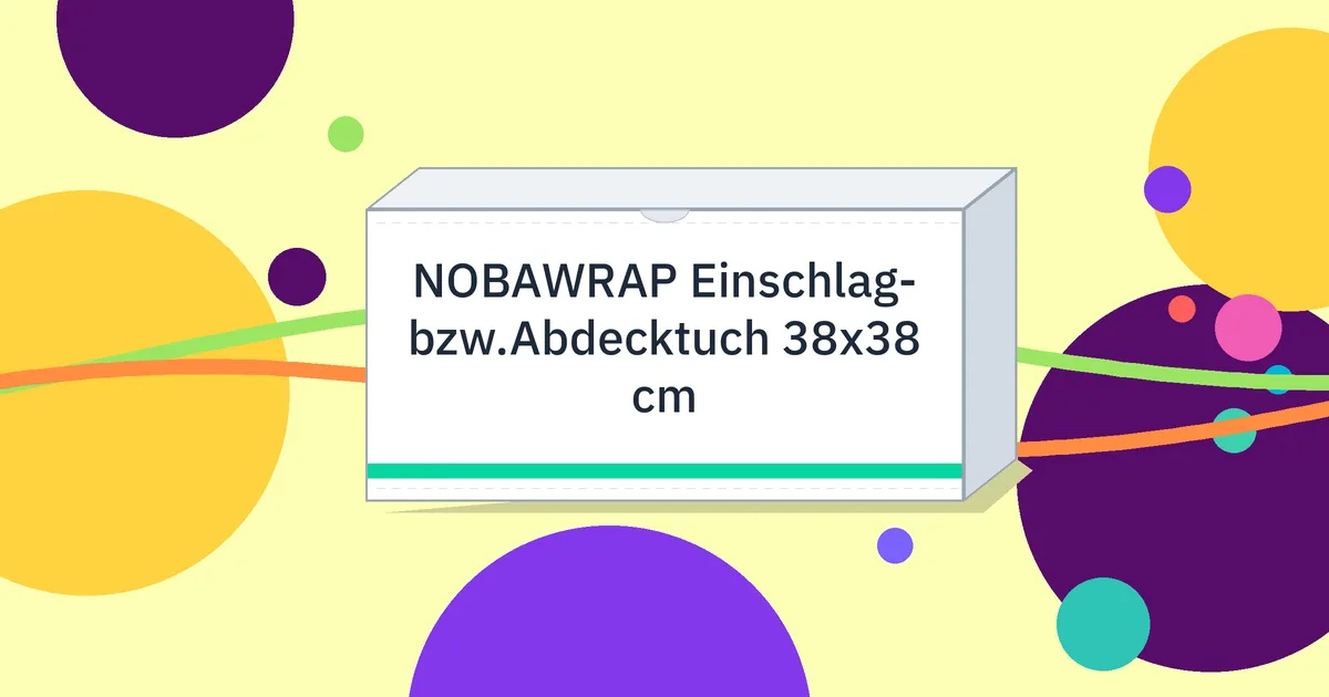 Symbolbild: Packung mit der Aufschrift NOBAWRAP Einschlag- bzw.Abdecktuch 38x38 cm (PZN 18813726) – Verfügbarkeit und Bezug in Apotheken in Frankfurt am Main