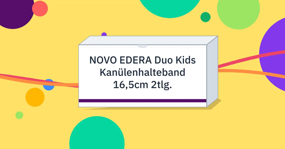 Symbolbild: Packung mit der Aufschrift NOVO EDERA Duo Kids Kanülenhalteband 16,5cm 2tlg. (PZN 18726401) – Verfügbarkeit und Bezug in Apotheken in Frankfurt am Main