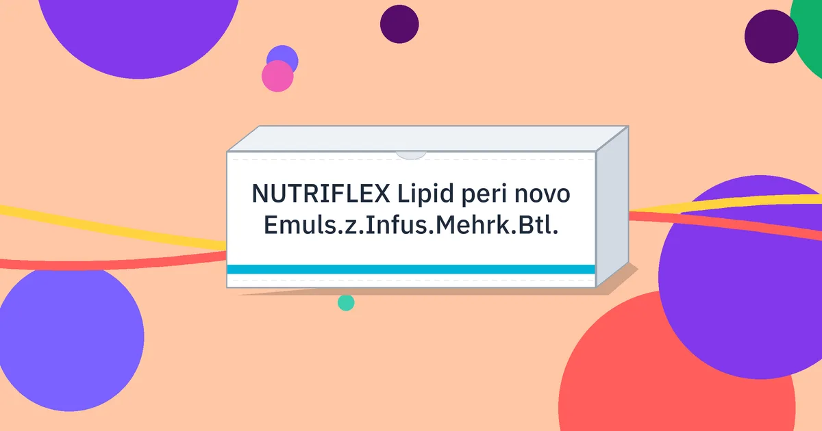 Symbolbild: Packung mit der Aufschrift NUTRIFLEX Lipid peri novo Emuls.z.Infus.Mehrk.Btl. (PZN 14232872) – Verfügbarkeit und Bezug in Apotheken in Frankfurt am Main