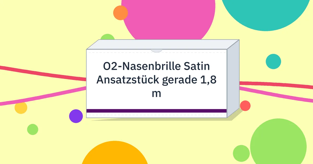 Symbolbild: Packung mit der Aufschrift O2-Nasenbrille Satin Ansatzstück gerade 1,8 m (PZN 17432755) – Verfügbarkeit und Bezug in Apotheken in Frankfurt am Main