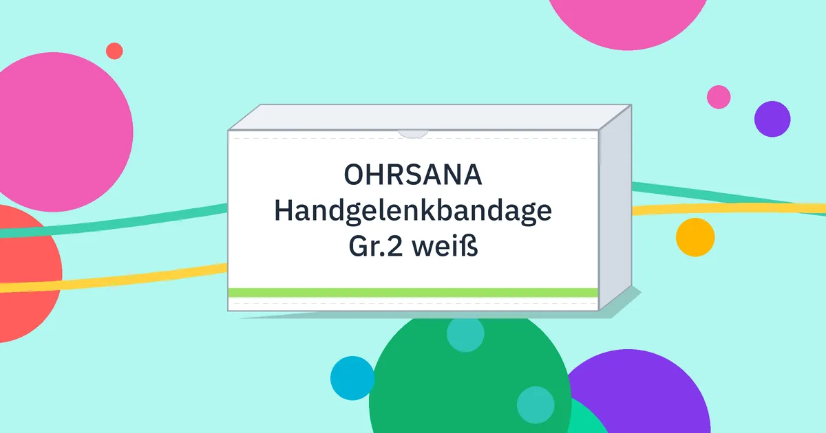 Symbolbild: Packung mit der Aufschrift OHRSANA Handgelenkbandage Gr.2 weiß (PZN 00499689) – Verfügbarkeit und Bezug in Apotheken in Frankfurt am Main